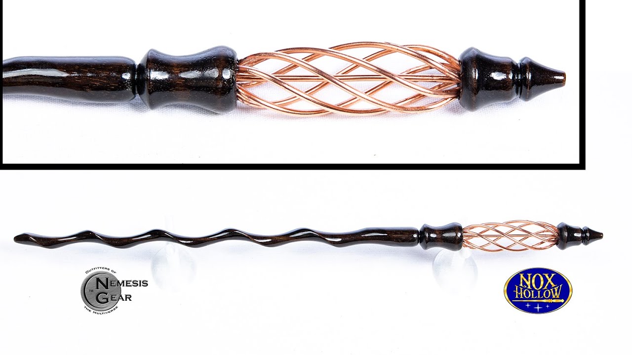 Making a walnut wand with copper spiral grip - YouTube