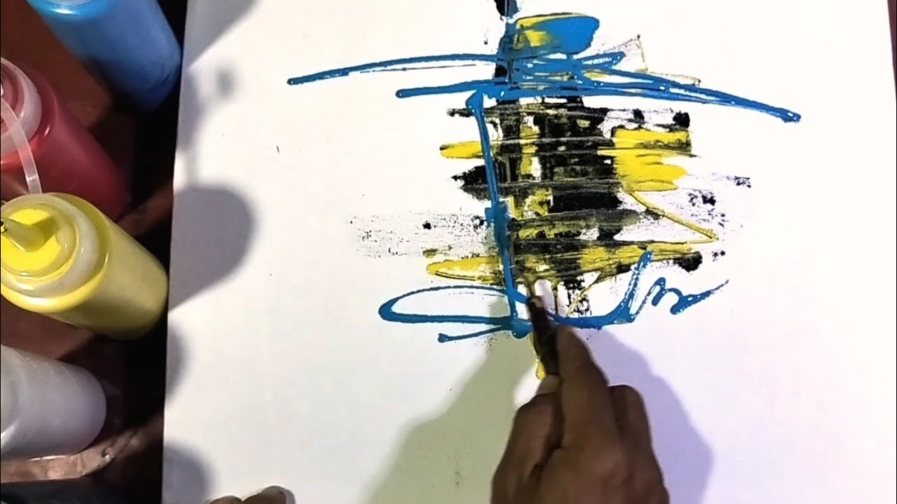 Making simple abstract painting - YouTube