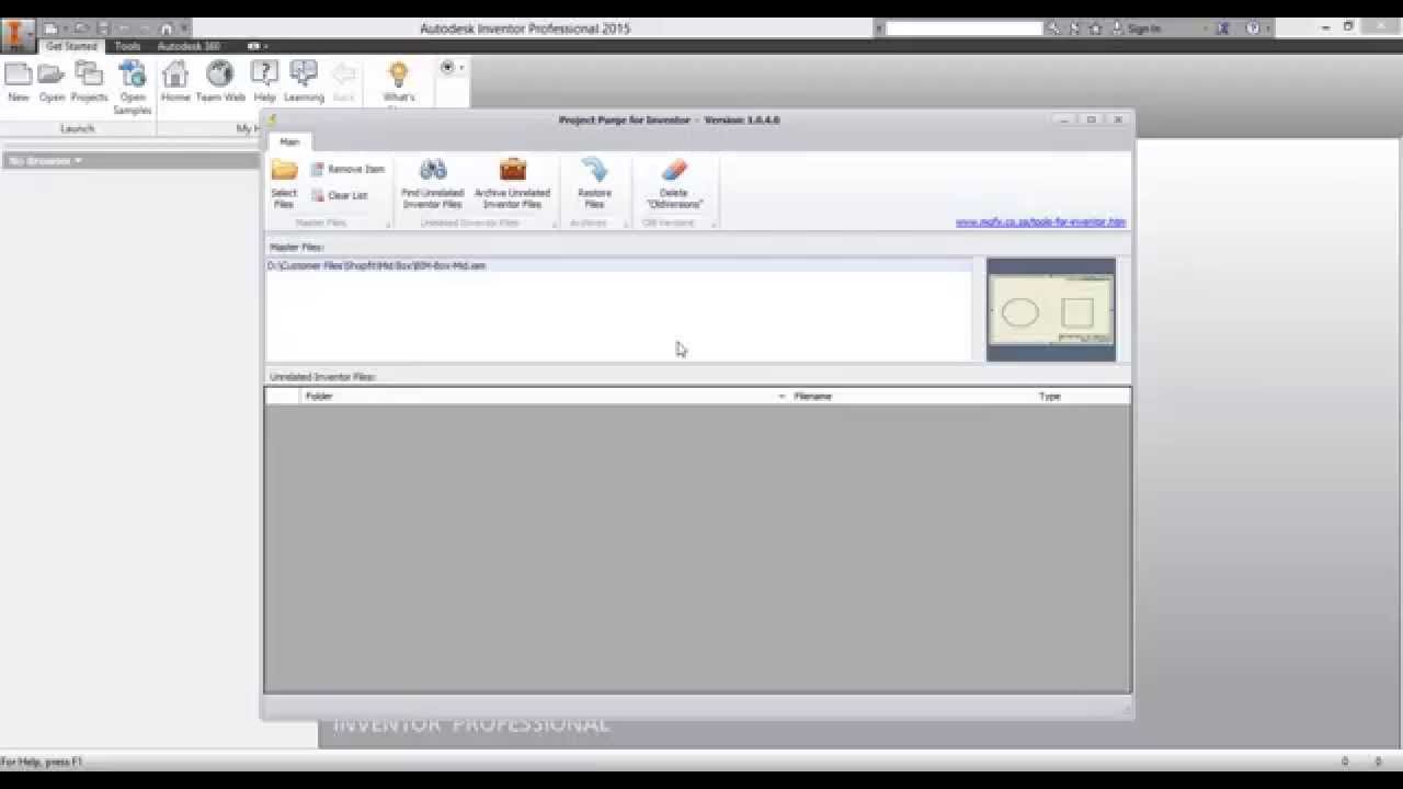 Project Purge for Autodesk Inventor - YouTube