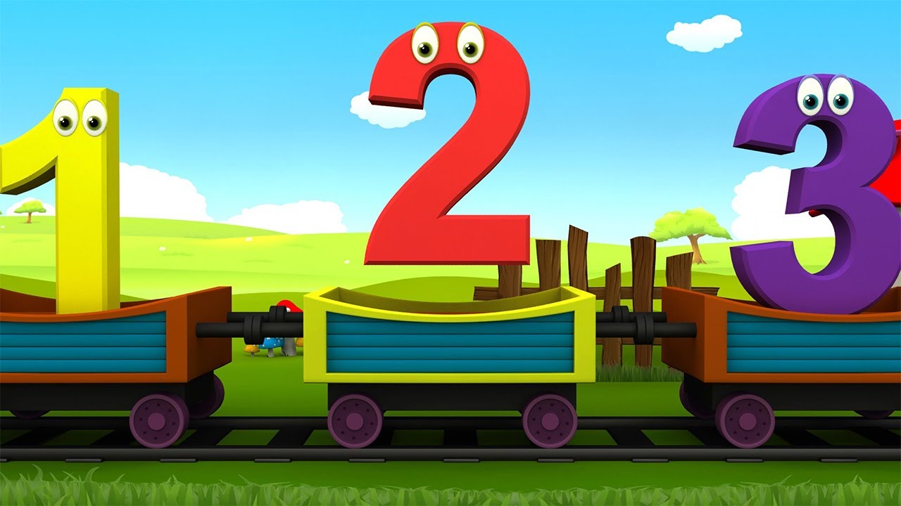 Learn to Count with Farm Animals for Kids. Fun Movie Cartoon with Train ...
