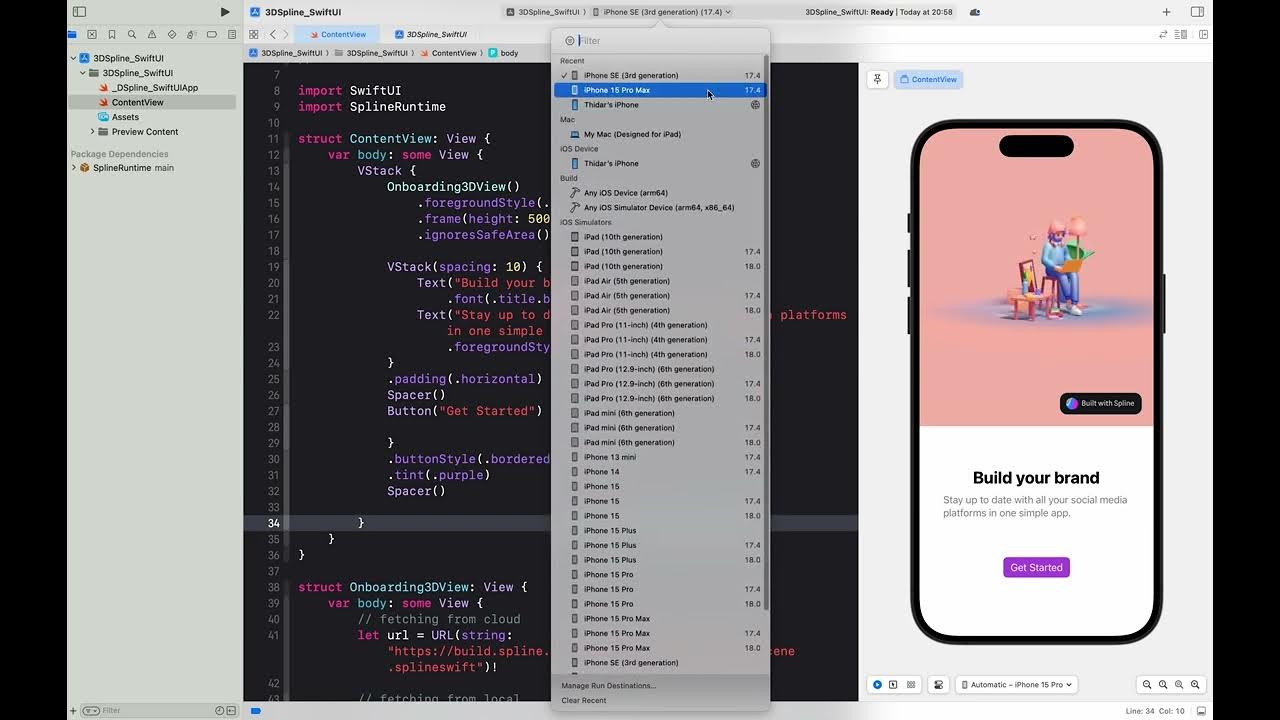 (iOS) - SwiftUI (Result) - 3D Content in iOS Apps with Spline (Burmese Language) - YouTube