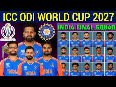 ICC ODI World Cup 2027 India Squad | Team India Final Squad | India Squad For @, Cricket bat ...