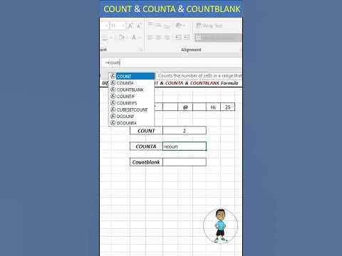 Excel Job Interview Questions Count & Counta & Countblank Formula in Excel #excel #exceltips # ...