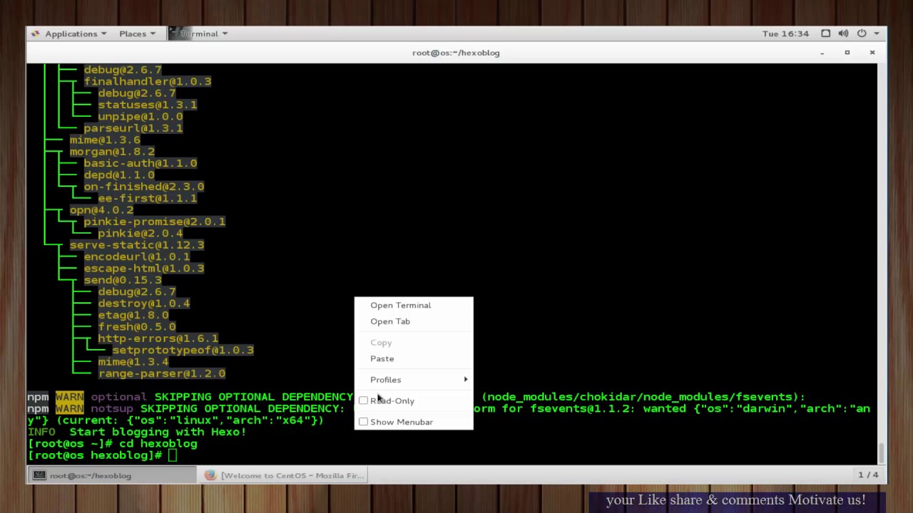 How to Install Hexo Blog Framework on CentOS 7 - YouTube