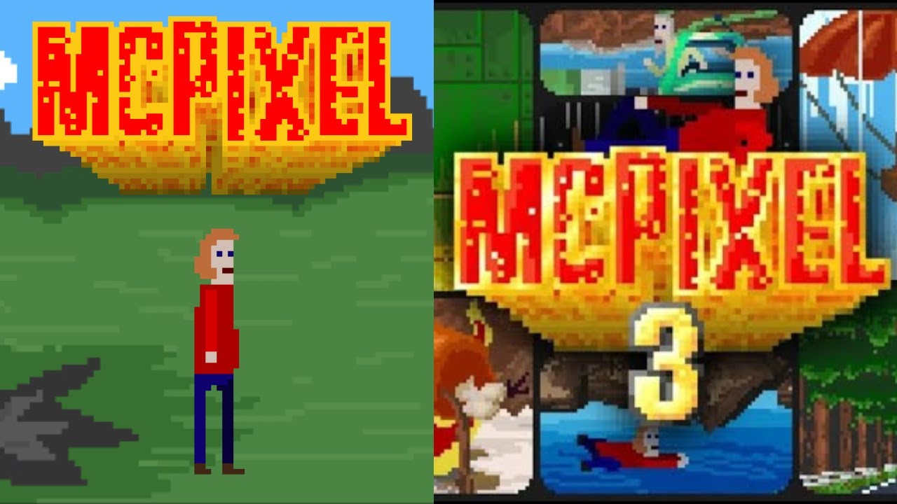 McPixel 1 + 3 All GAGS 100% (Full Games No Commentary) - YouTube