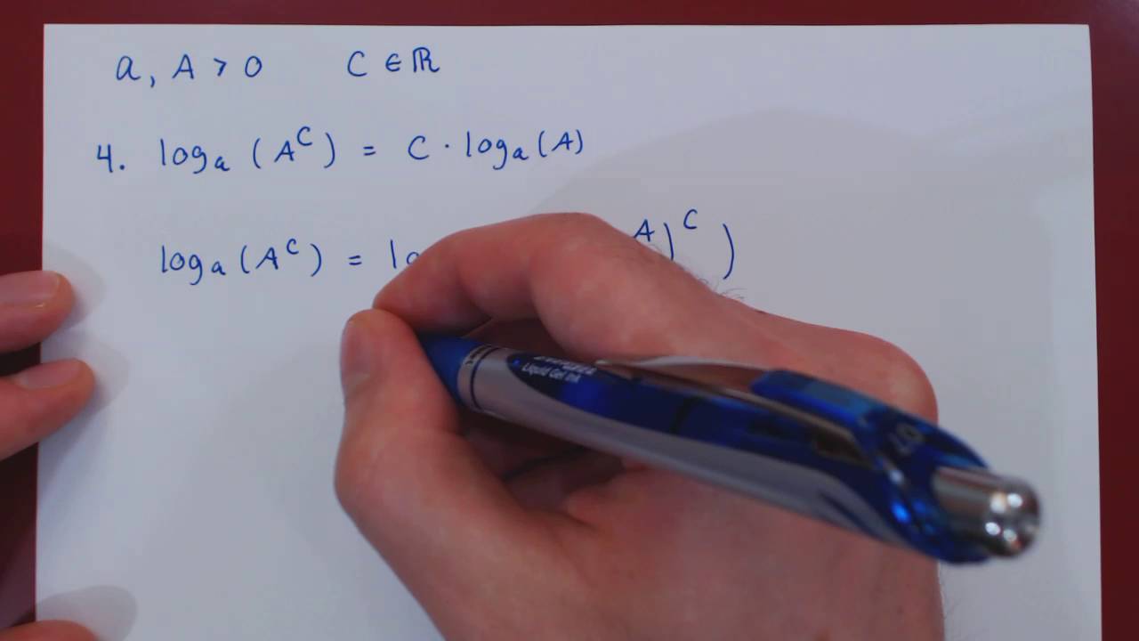 Logarithms - Proof of Property 4 - YouTube