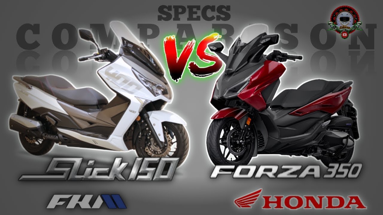 FKM SLICK 400 vs HONDA FORZA 350 SPECS COMPARISON - YouTube