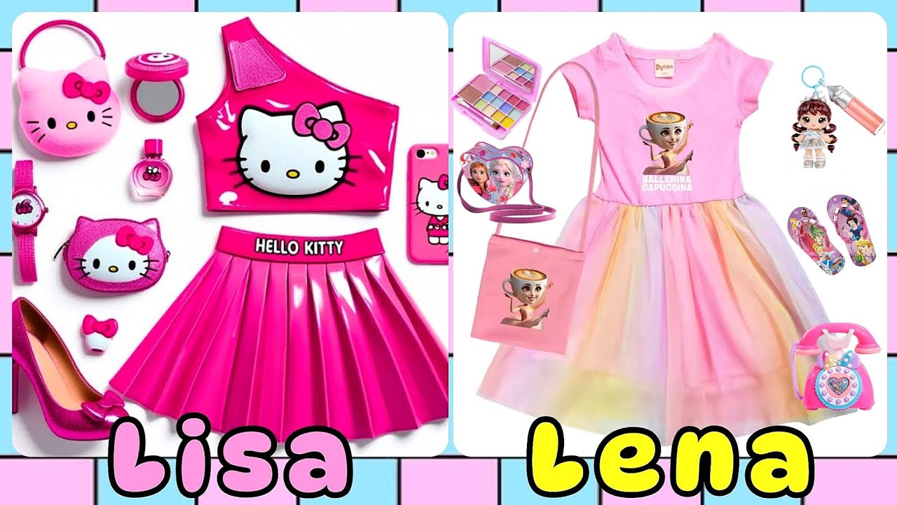 Lisa or Lena 🤩 Hello kitty or ballerina cappuccina 💙 #lisa #lena # ...