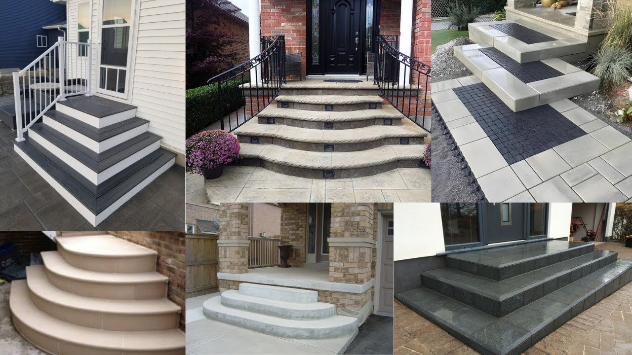 Trending exterior House Front Stairs Shapes ||Creative Front Stair ...