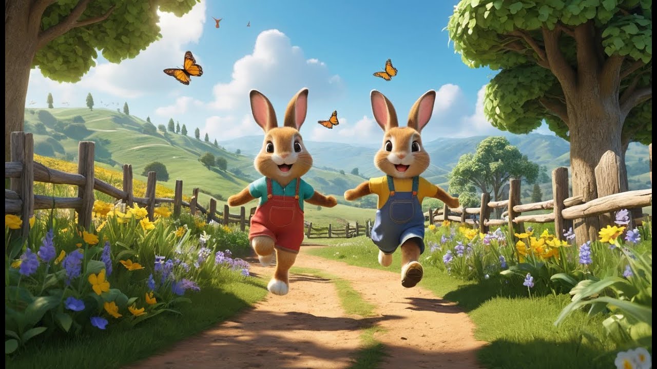 Five Little Bunnies Jumping on the Ground | Fun Bunny Song | Easter ...