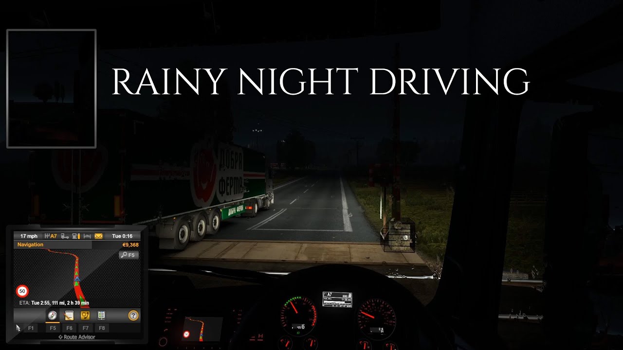 EURO TRUCK SIMULATOR RAINY NIGHT DRIVING | ETS2 NIGHT DRIVING | RAINY ...