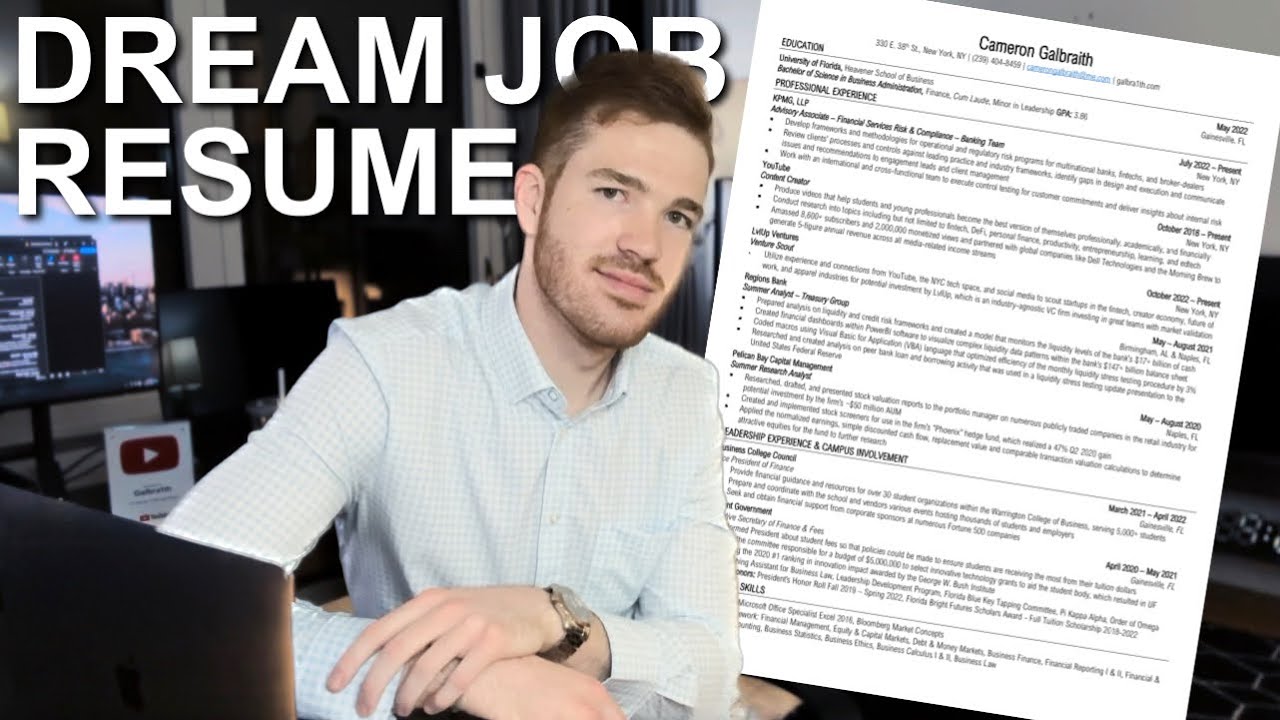 The resume that landed my dream finance job. - YouTube