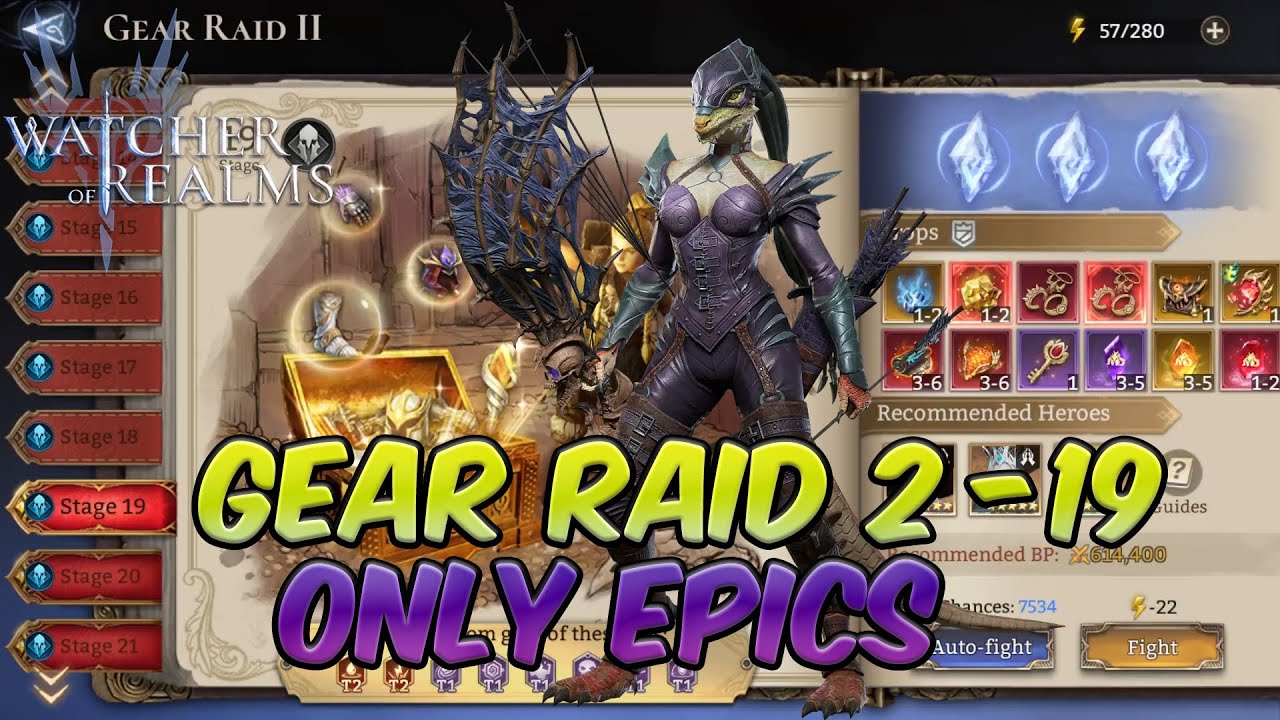 Gear Raid 2 Stage 19 ONLY EPICS | Watcher of Realms - YouTube