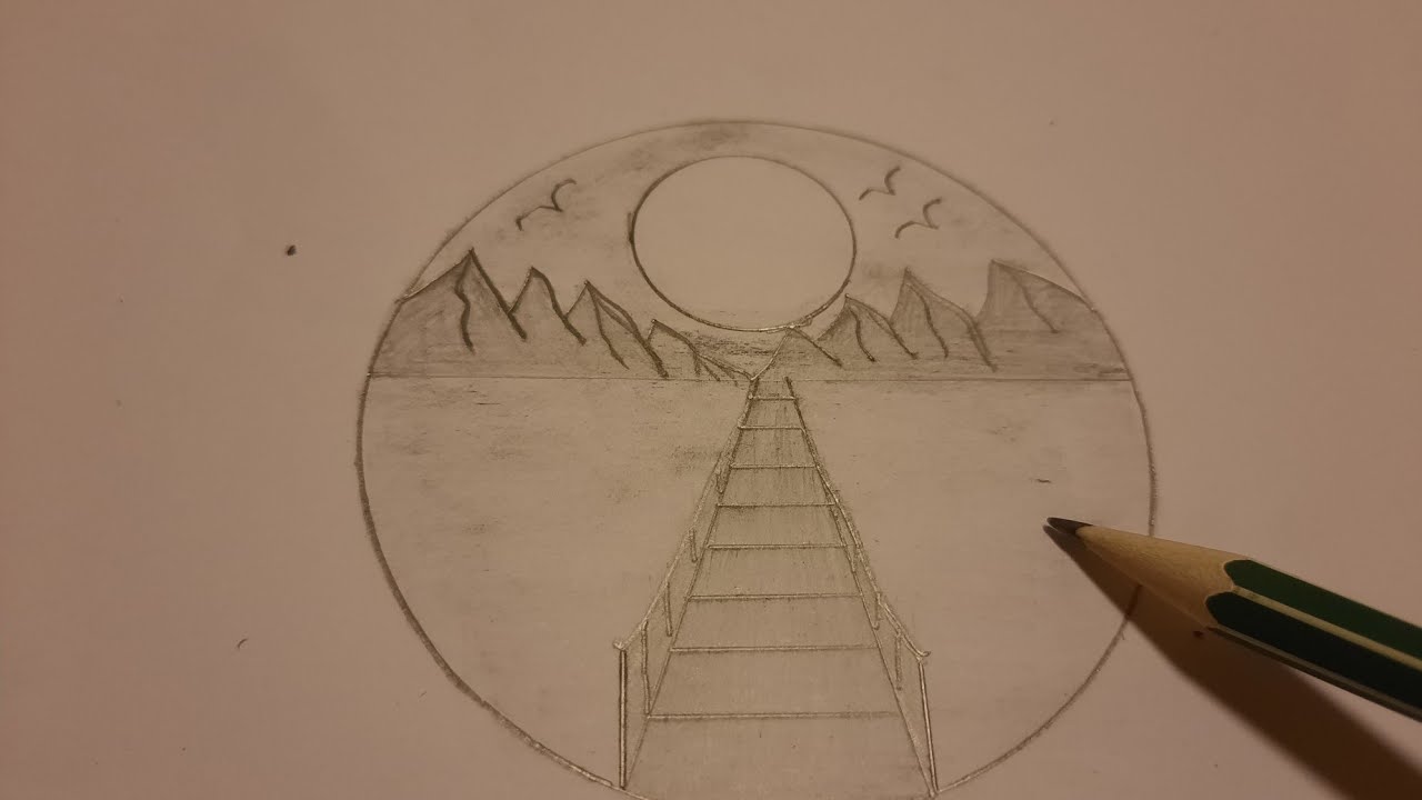 Easy Pencil Sketching Step by Step -Beautiful View||Pencil Drawing Easy ...