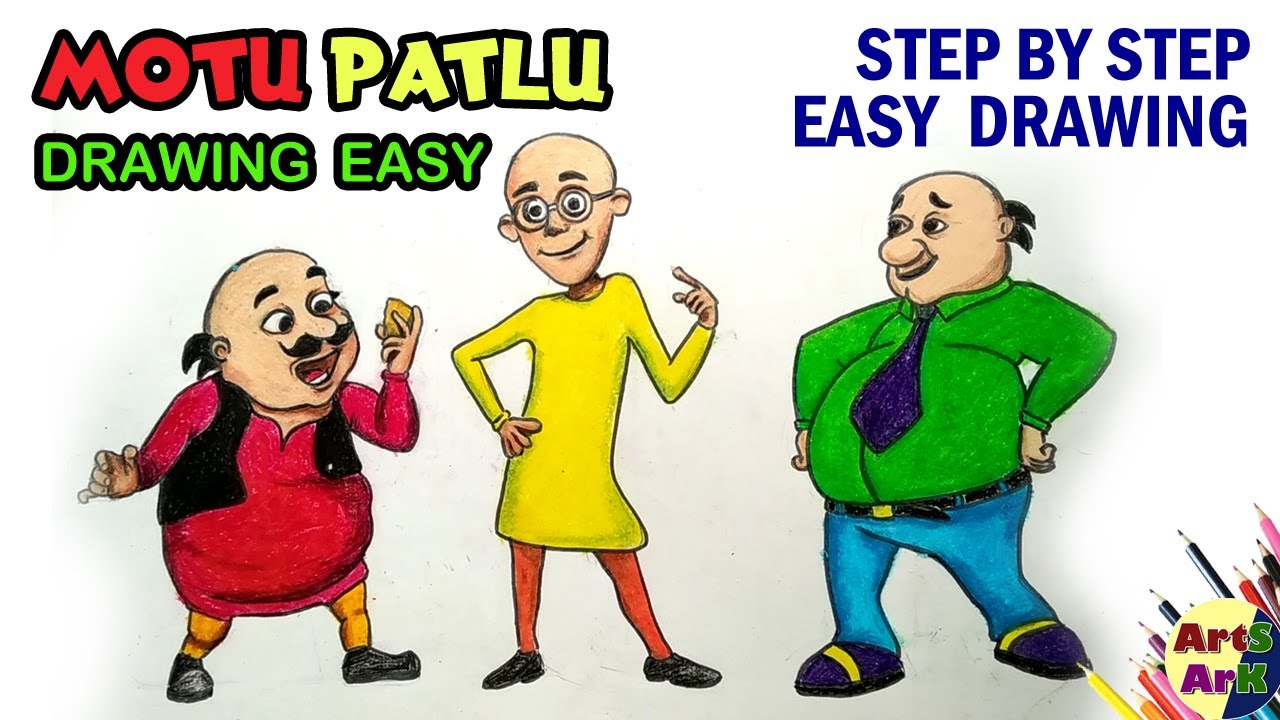 Doctor Jhatka Drawing Easy | Motu Patlu Cartoon Drawing | Online ...
