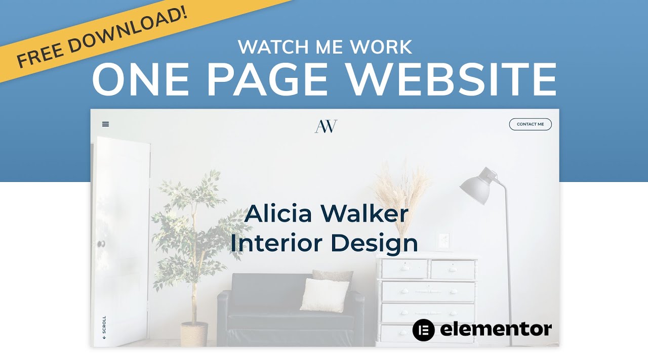 Watch Me Design A One Page Website In Elementor (Free Download) - YouTube