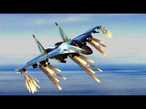 Потрясающий!  СУ-35 демонстрирует сумасшедшие способности: вертикальный взлет + ракетный огонь