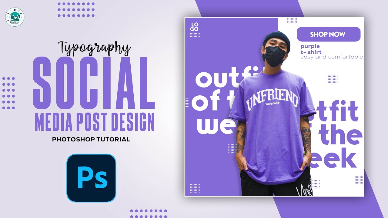 TYPOGRAPHY SOCIAL MEDIA POST DESIGN | PHOTOSHOP TUTORIAL - YouTube