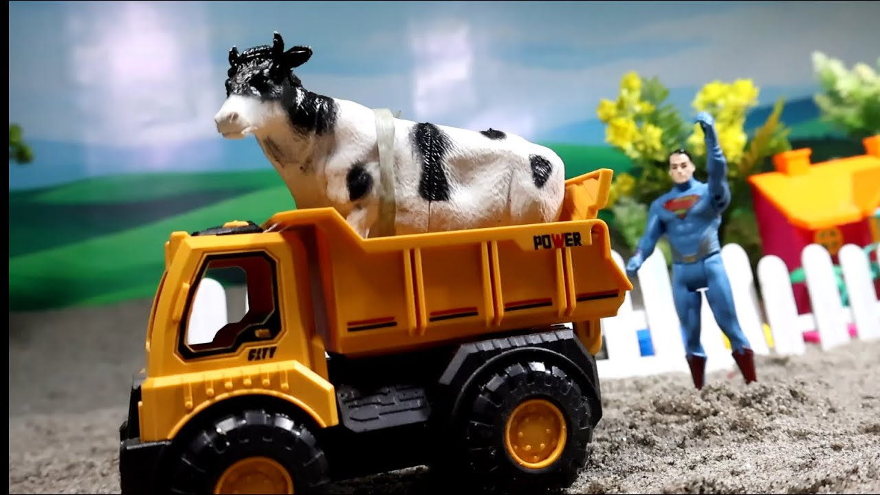 Crane save farmar's cow | DIY Miniature Farm | CRANE | DOZER | THOR ...