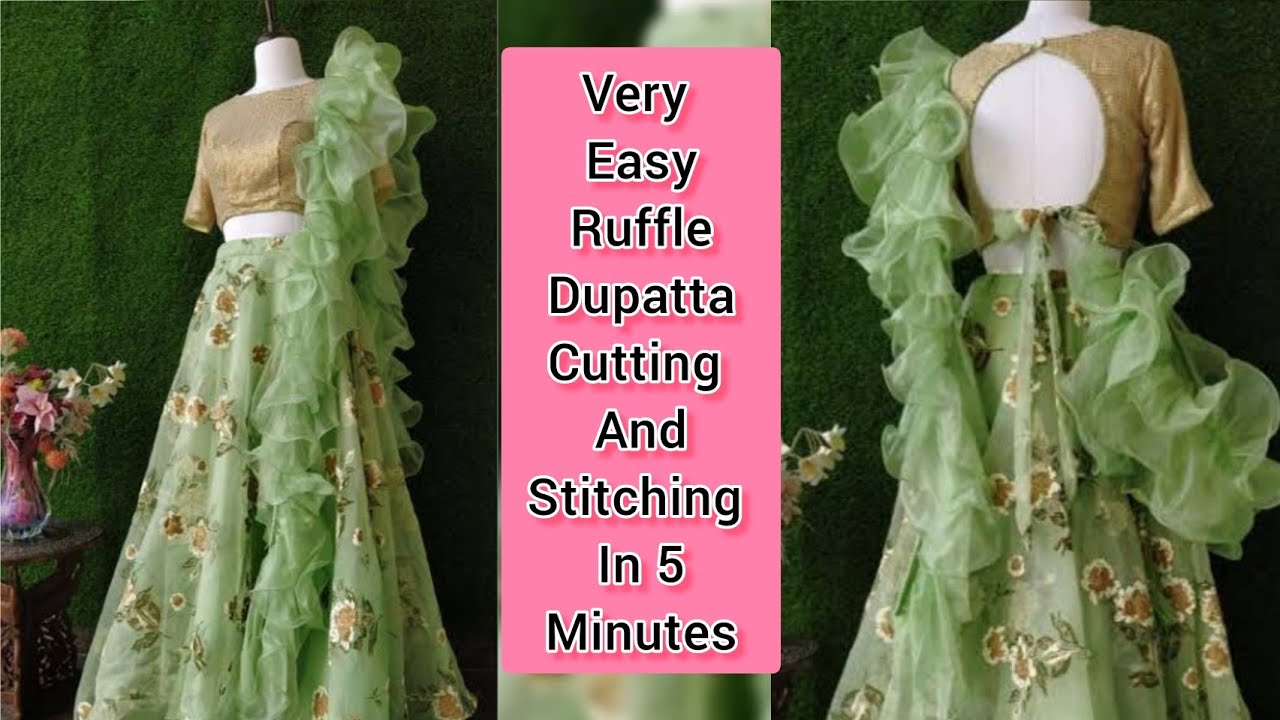 ruffle dupatta at home cutting and stitching / beautiful dupatta style ...