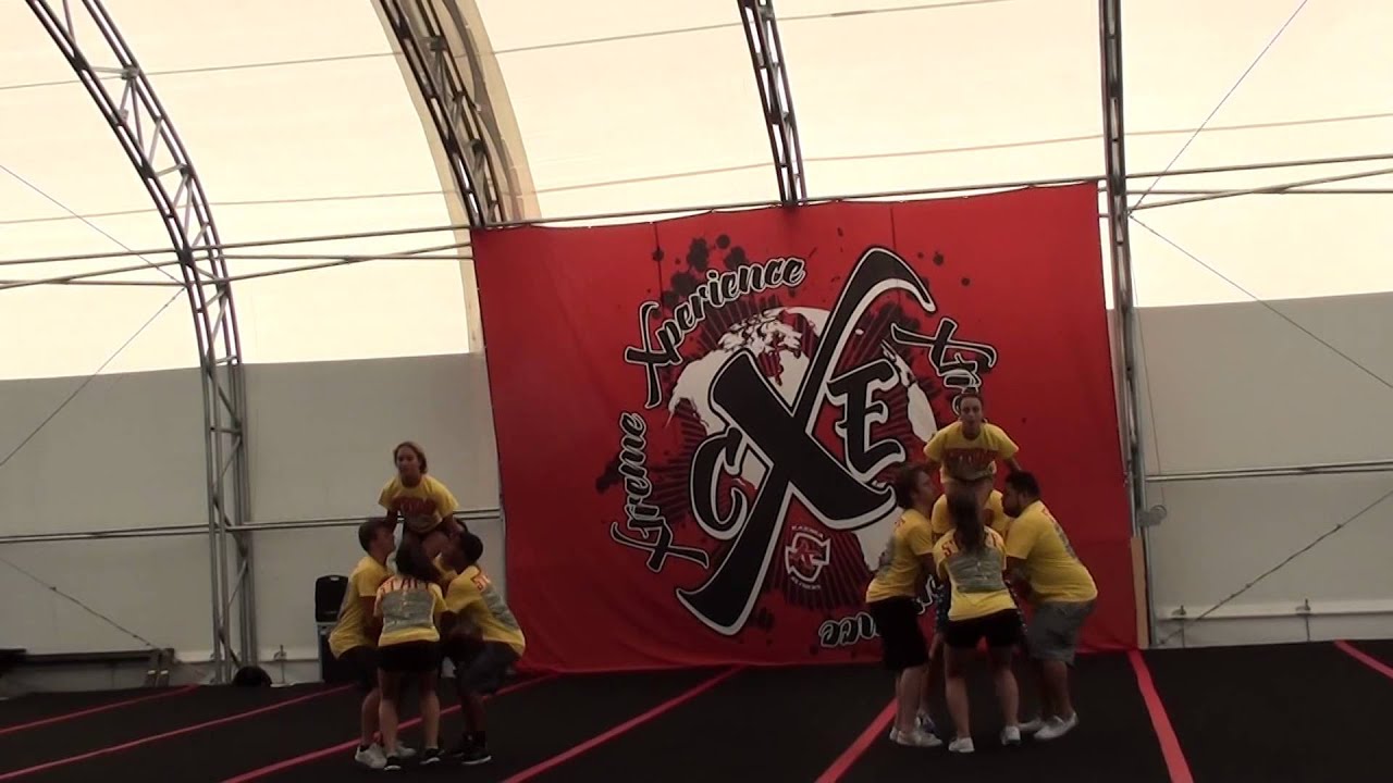 6-23-14 CXE cheer camp in NY - Ambasadors stunting Gabi Butler & her ...