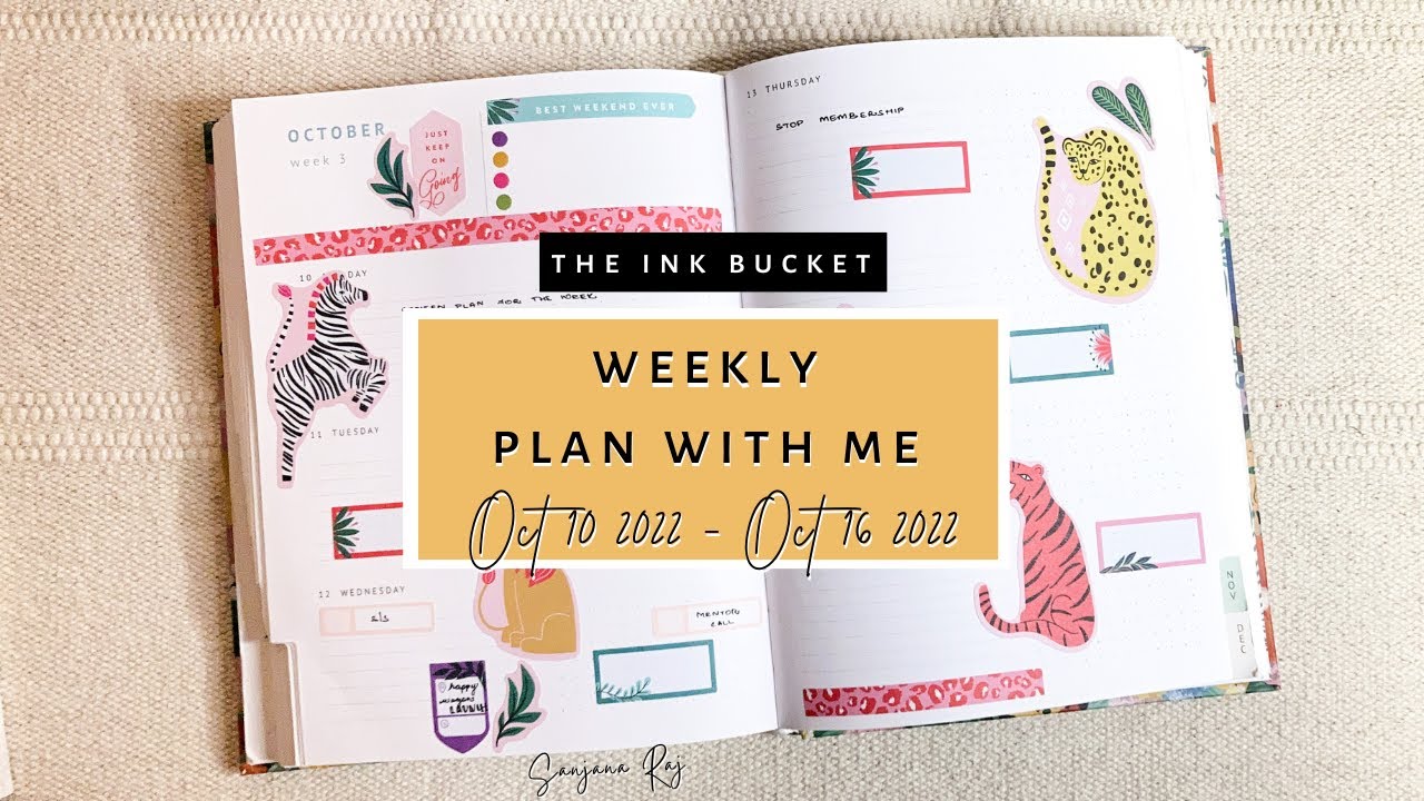 Ink Bucket Planner Weekly Plan With Me | Sanjana Raj - YouTube