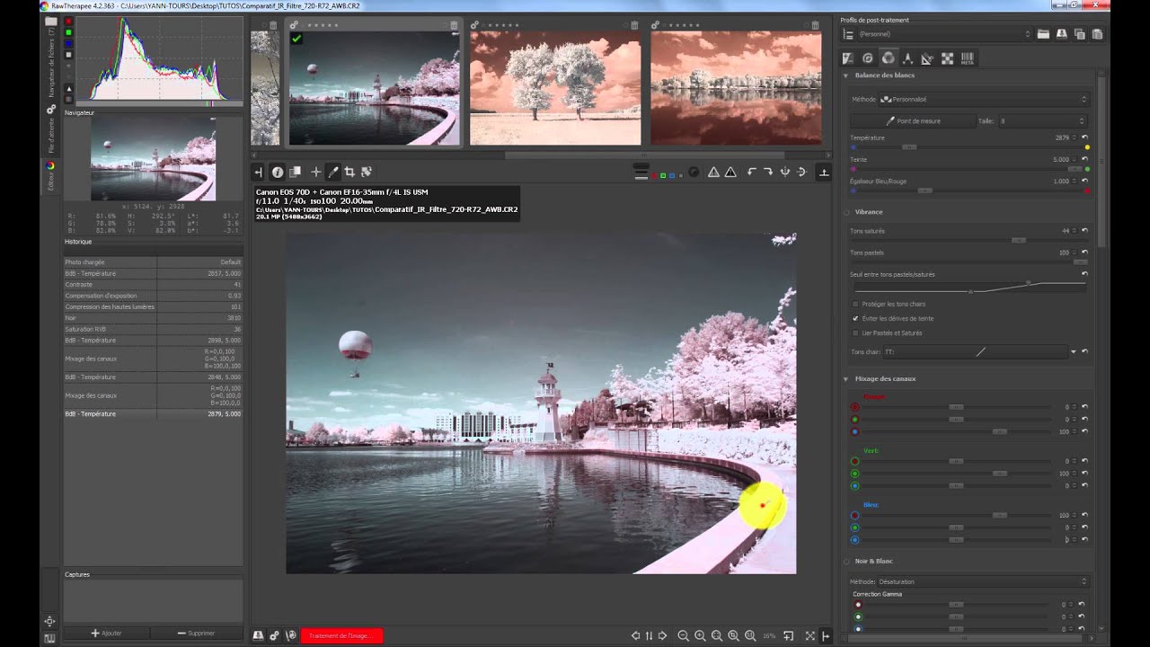 TUTO PHOTOGRAPHIE INFRAROUGE : Introduction à RawTherapee - YouTube