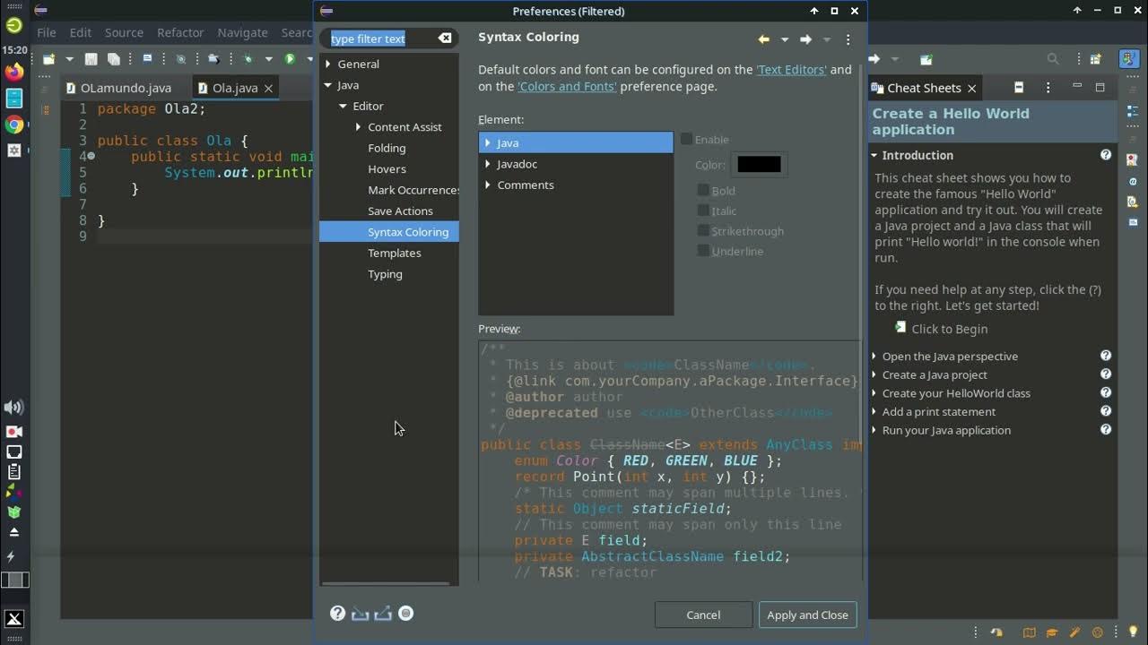 Trocando cores no IDE Eclipse No linux - YouTube