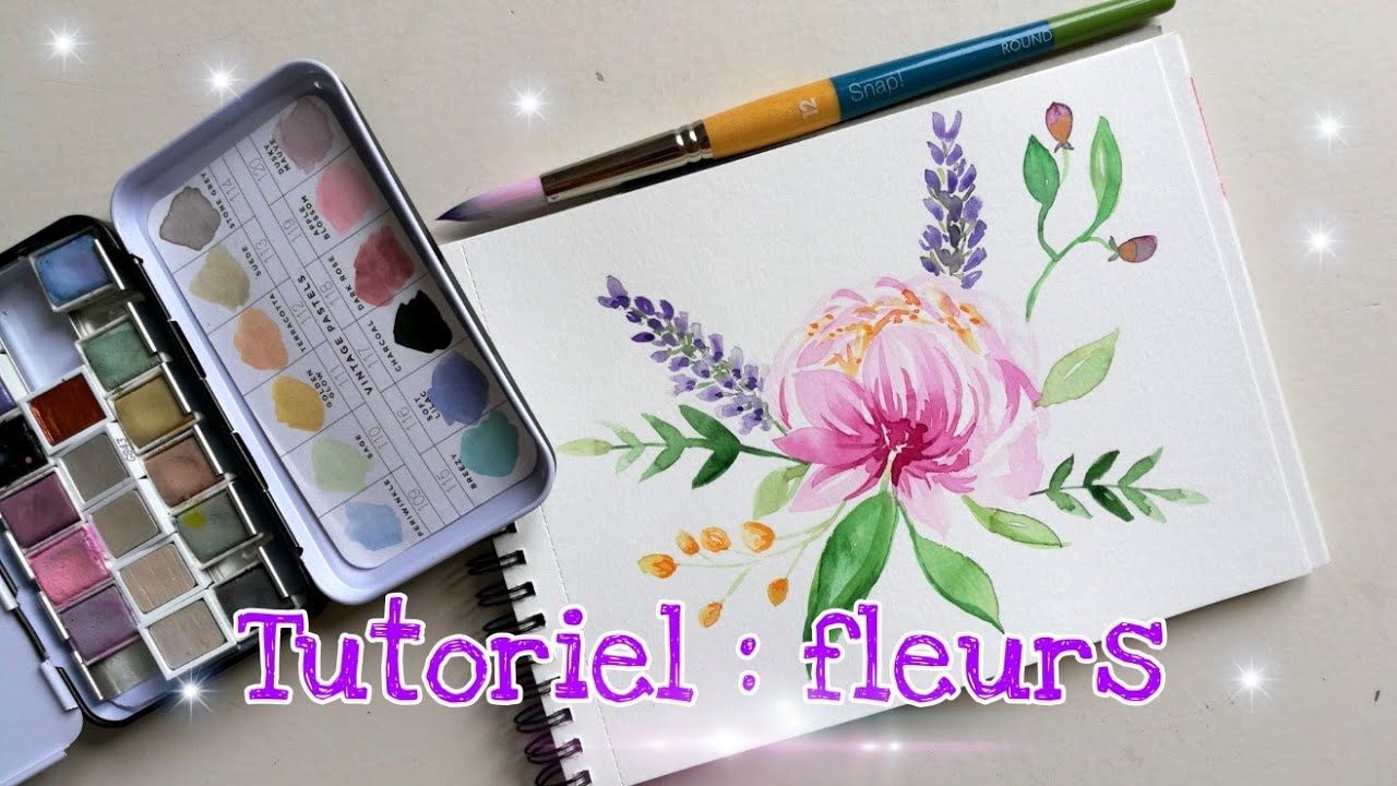 Tutoriel fleurs à l'aquarelle débutant. watercolor beginners - YouTube