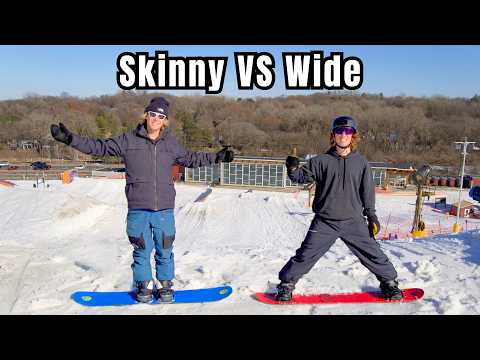 Riding the Skinniest and Widest Snowboard Stance