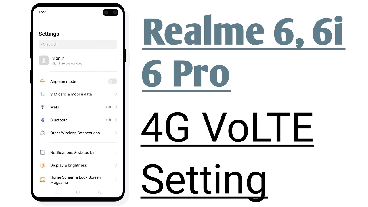 Realme 6, 6i, 6 Pro 4G VoLTE Setting - YouTube