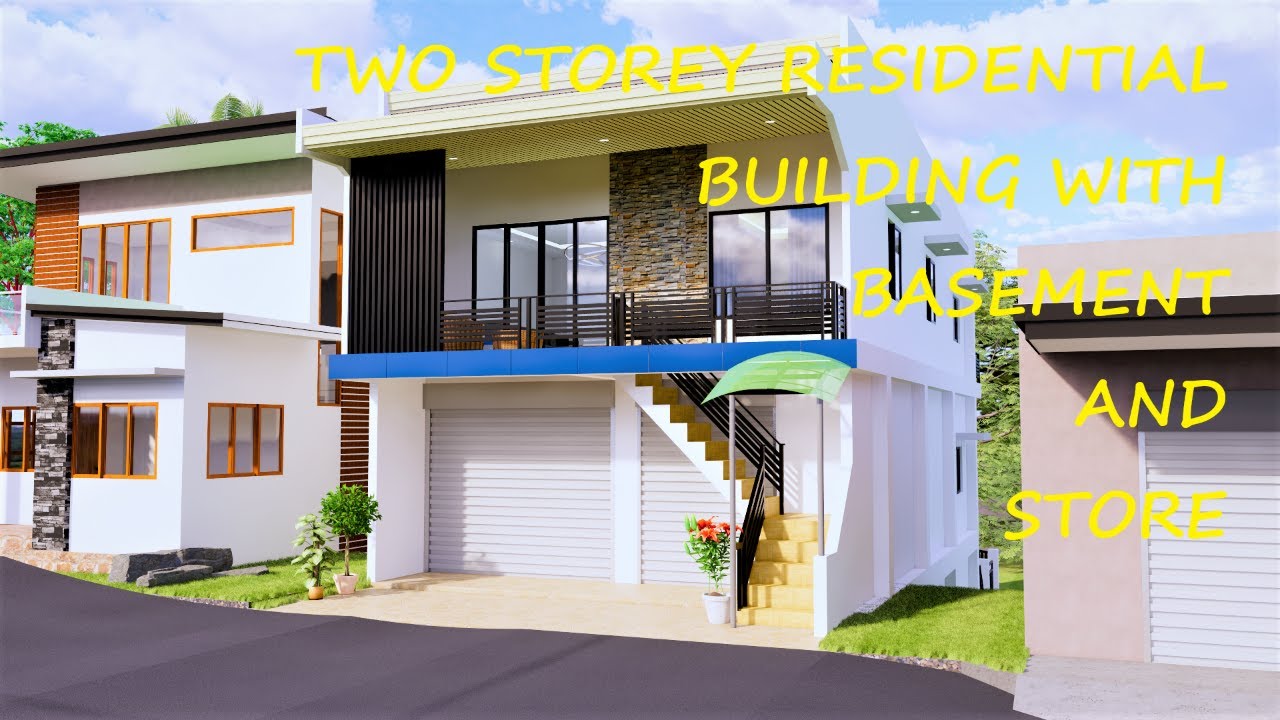 TWO STOREY RESIDENTIAL BUILDING WITH BASEMENT AND STORE - YouTube