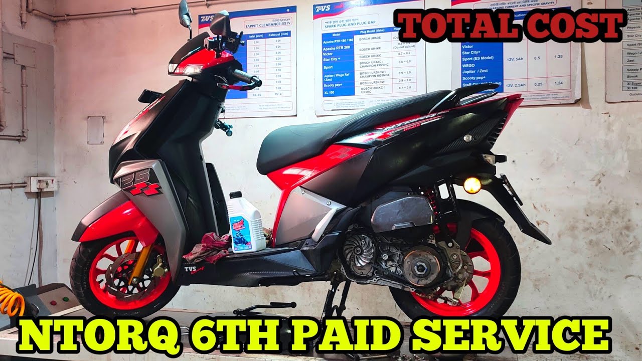 Tvs Ntorq 6Th Paid Service Cost || Ntorq Service || Riding with Faruk ...