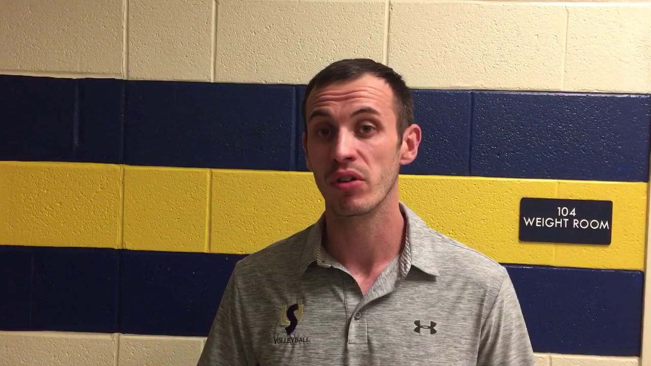 Volleyball Coach Alexander Hoekstra after win over Virginia State - YouTube