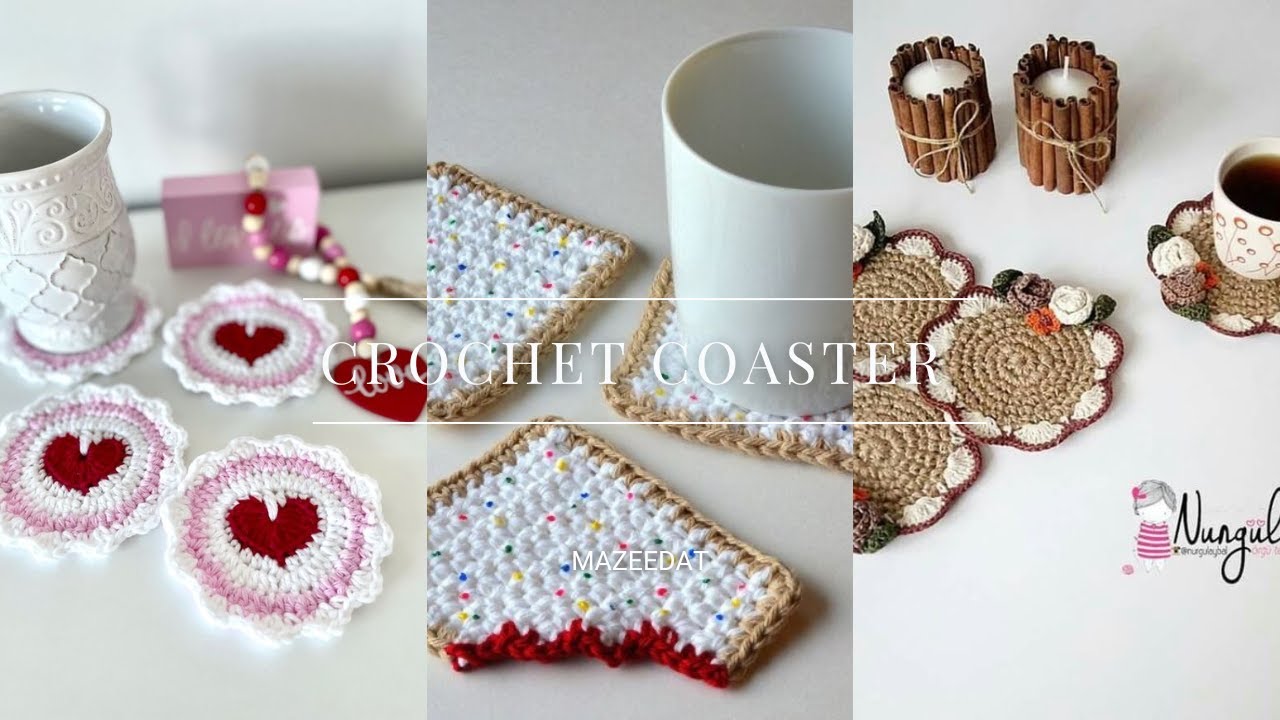 Cute and simple crochet coasters ideas |fun crochet - YouTube