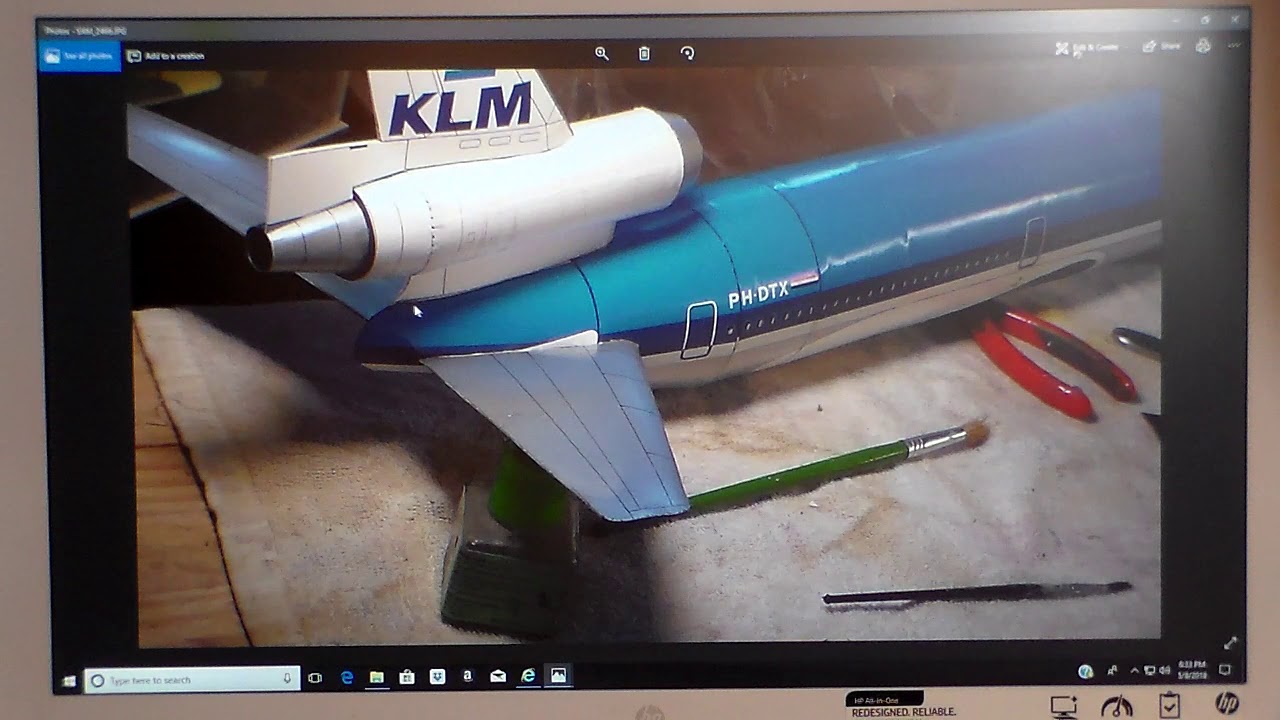 KLM DOUGLAS DC 10 Paper Model scale 1/50 Video 3 - YouTube