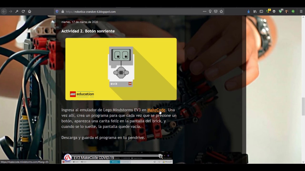 Botón Sonriente - MakeCode y Lego EV3 - YouTube