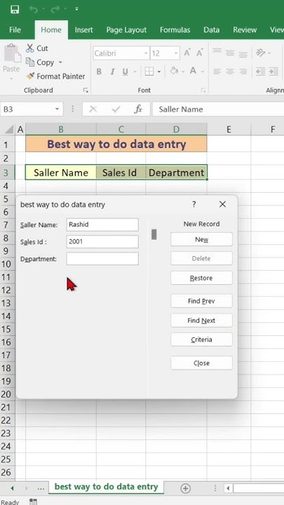Easy Way For Data Entry In Excelexceltips Exceltutorialexcel Exceltricks Excelworld