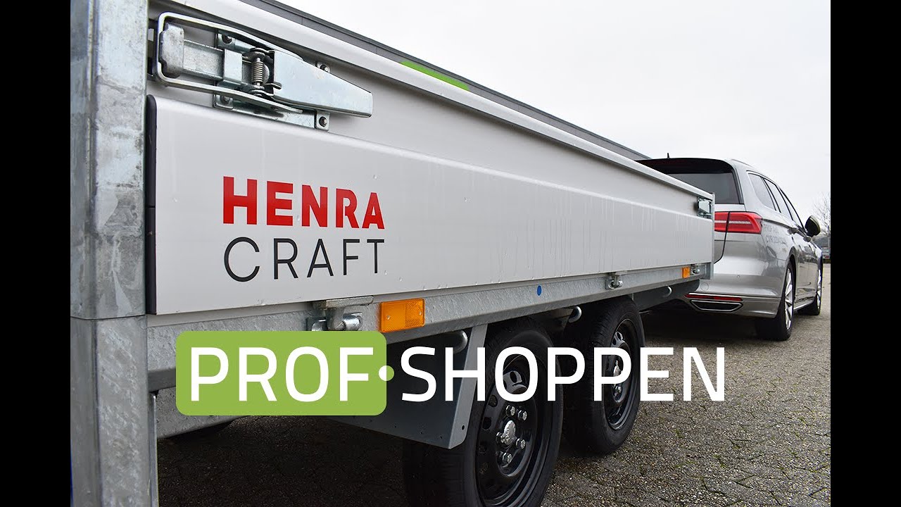 Henra Craft Dobbeltakslet trailer 750 kg - ubremset - YouTube