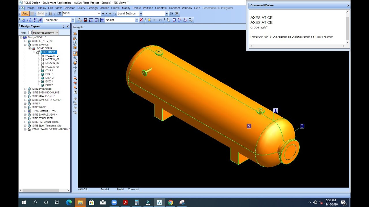 PDMS BEGINNER LESSON 1. HOW TO CREATE EQUIPMENT!! D1201 COMPLETE DESIGN ...