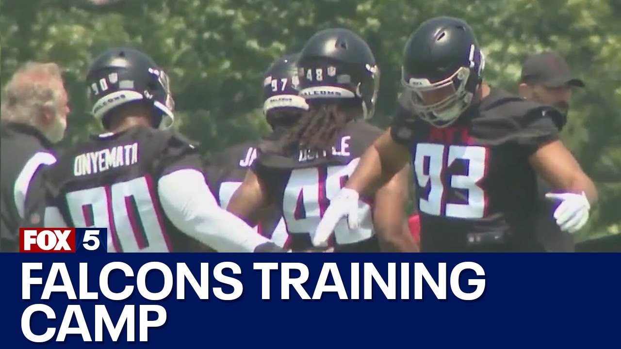 Falcons show off new defense line at camp | FOX 5 News - YouTube