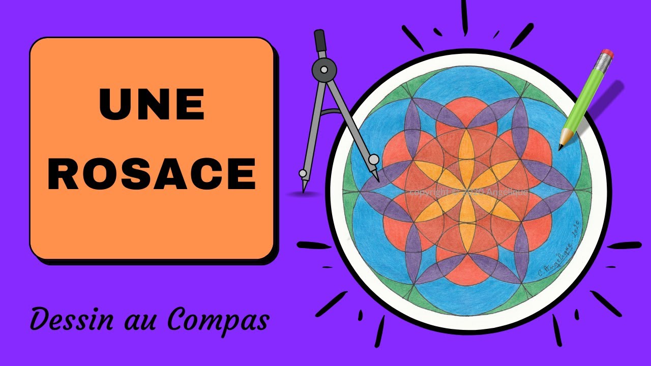 🎨 Comment Dessiner une Rosace au Compas [TUTO Dessin au Compas 276 ...