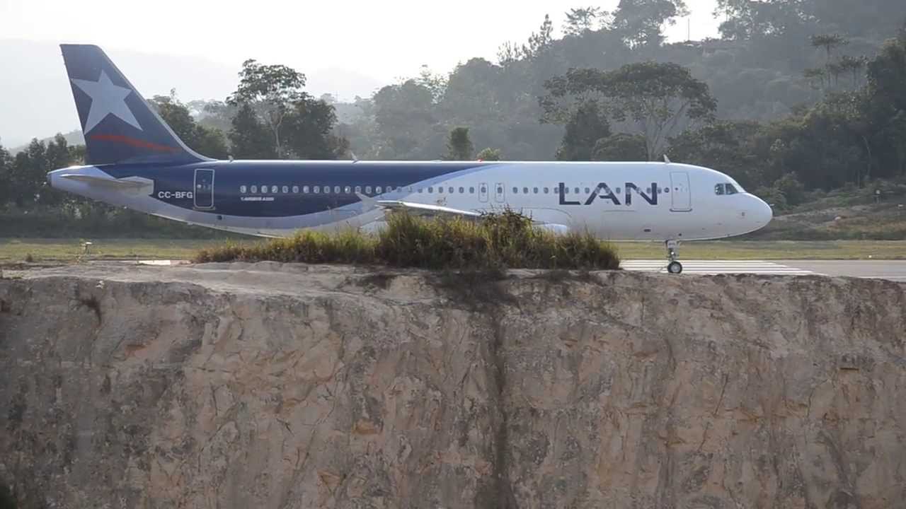 LAN Colombia Airbus A320 Take Off SKBG - YouTube