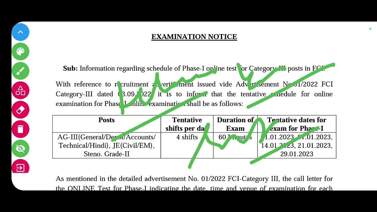 FCI Category III Exam Date 2022| FCI AG. III Exam Date| FCI Assistant ...