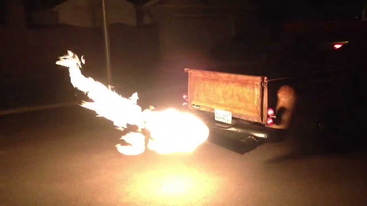 C10 flamethrower exhaust - YouTube