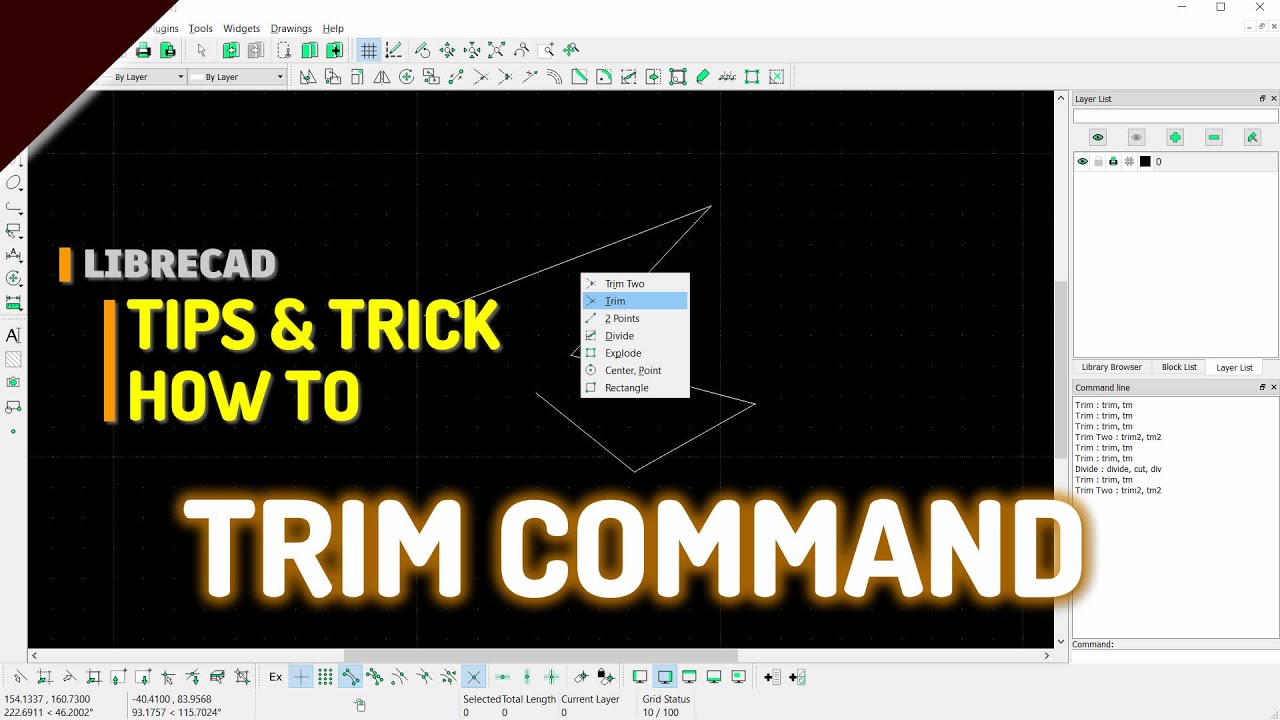 LibreCAD How To Trim Object YouTube LibreCAD How To Trim Object YouTube