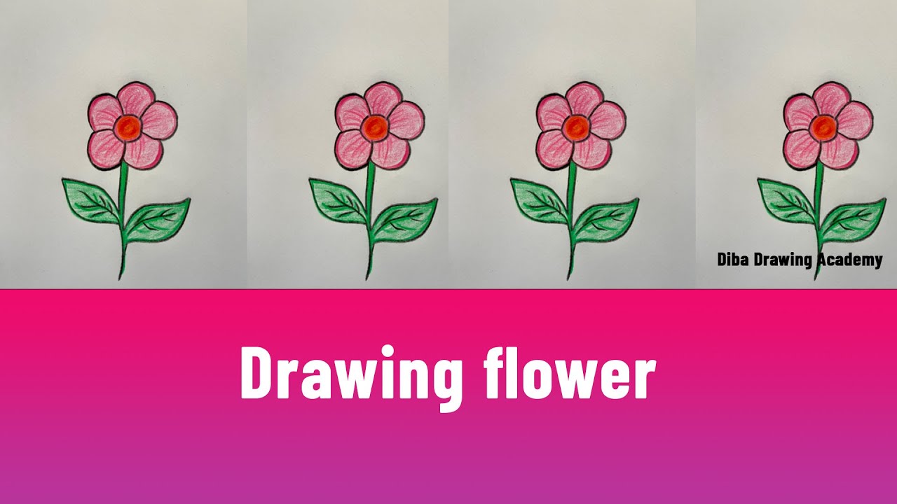 Drawing flowers || Diba Drawing Academy - YouTube
