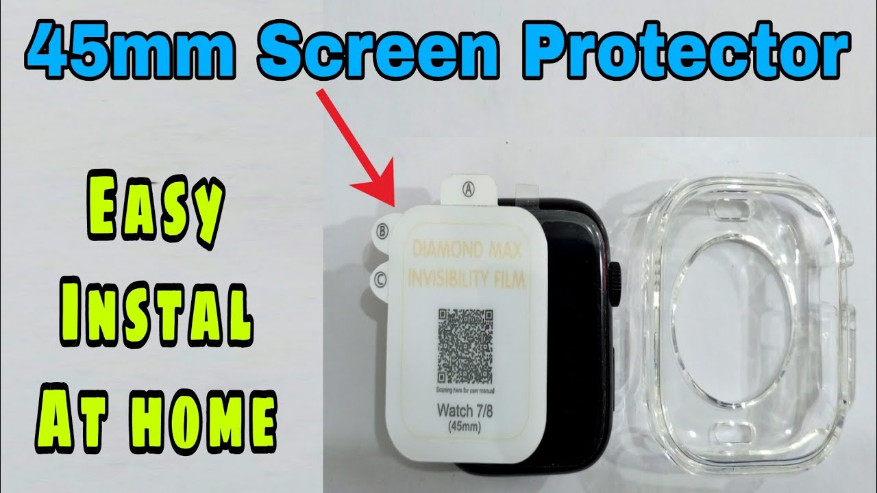 Screen protector installation for smart watch _45mm || Series 8 - YouTube