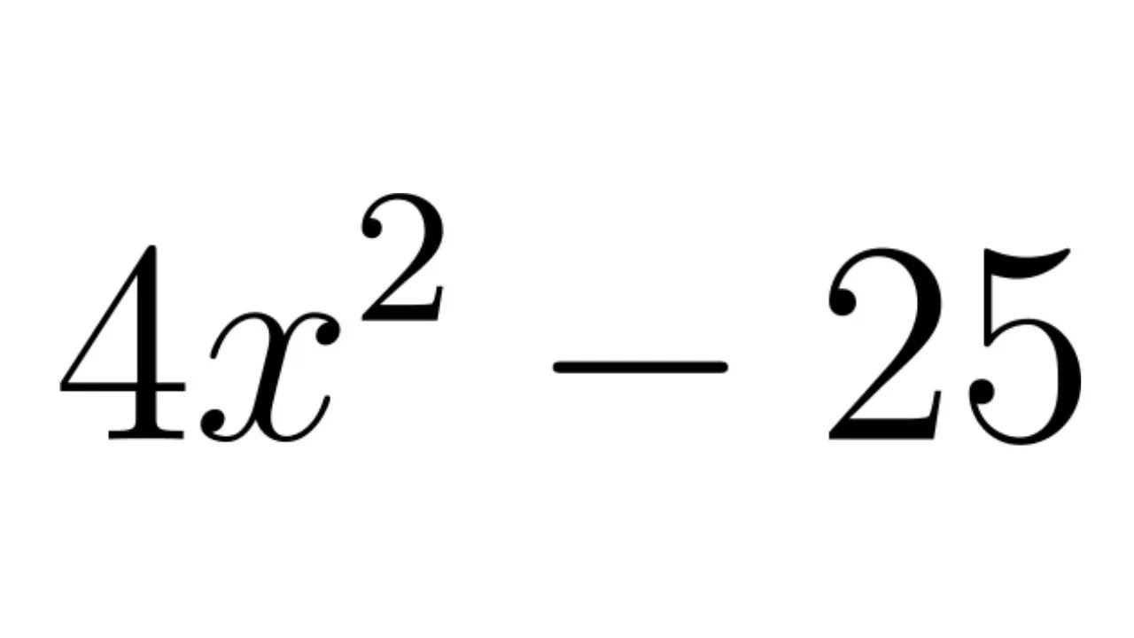 Factor Using The Difference Of Squares Formula 4x 2 25 YouTube