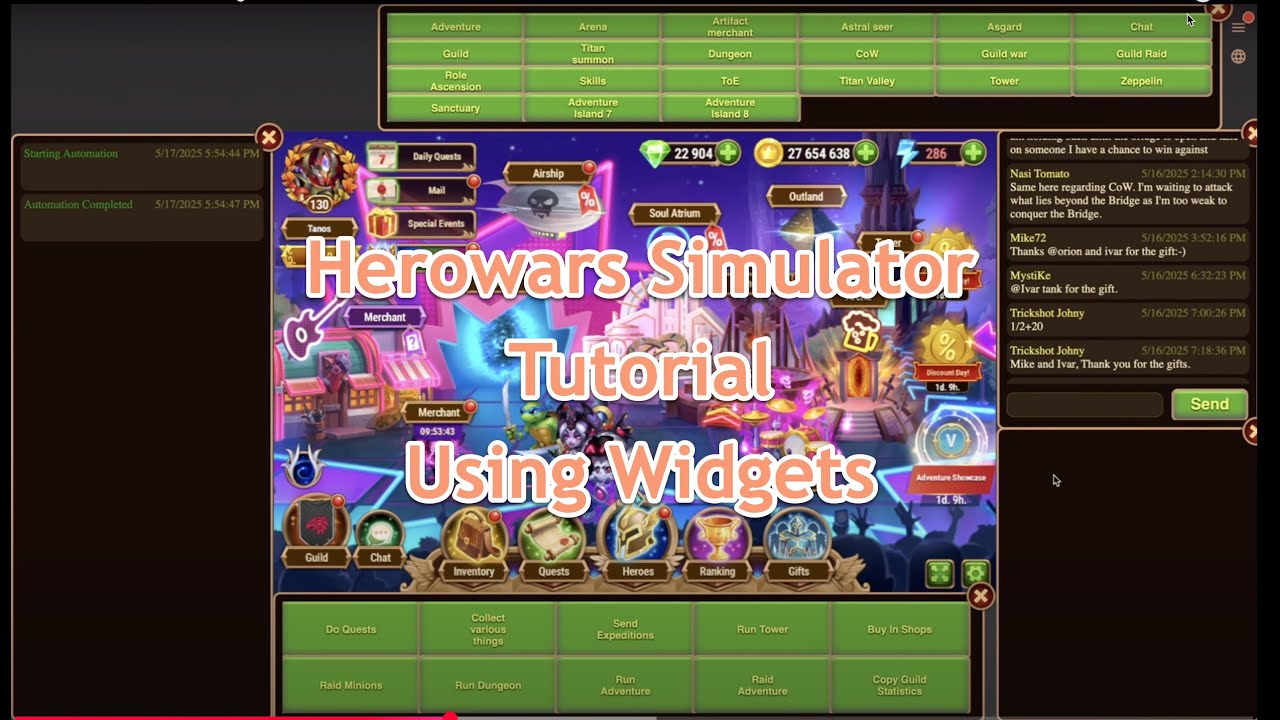 Herowars Simulator - Widget Tutorial - YouTube